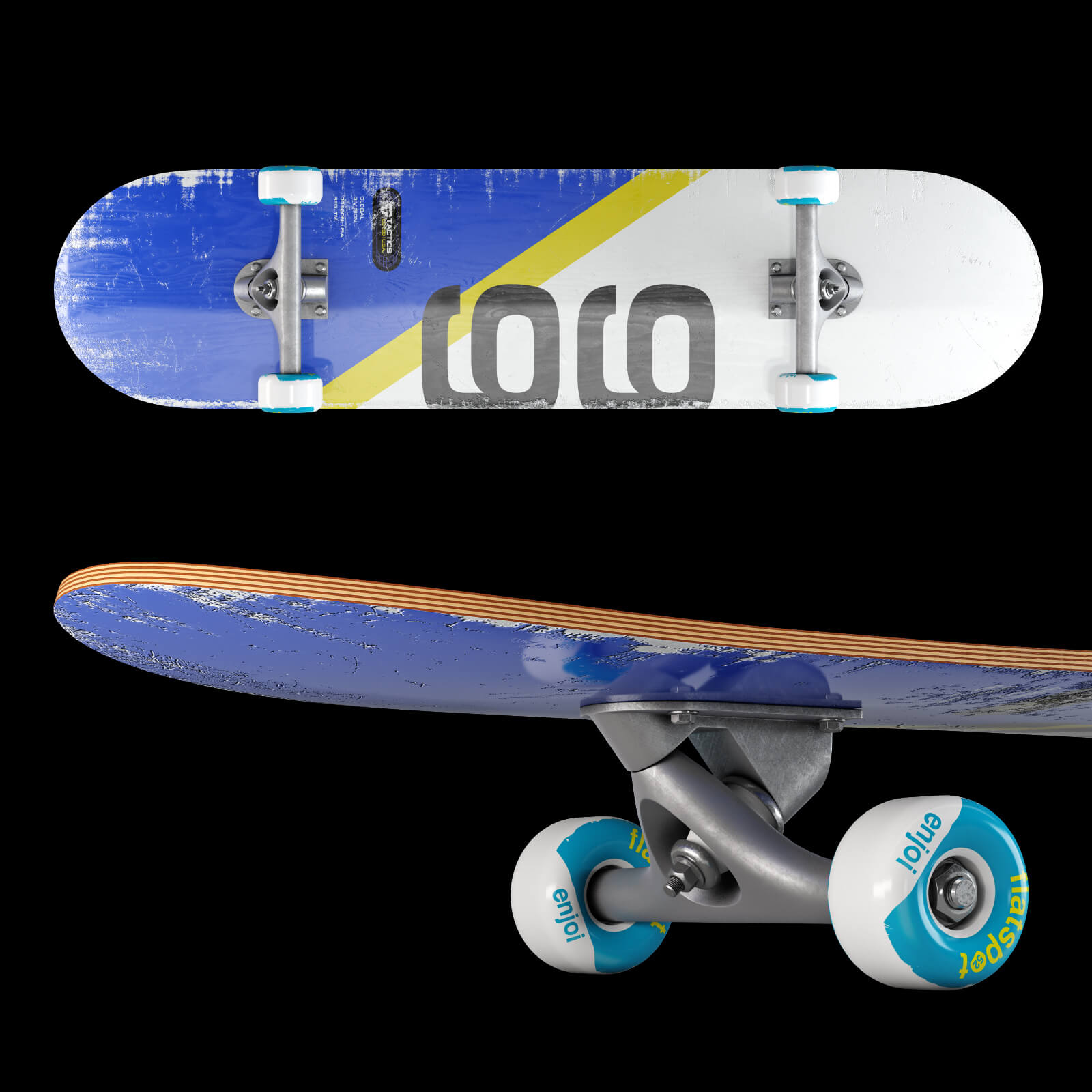 Skateboard Set 002 - 3D Model by sta_84