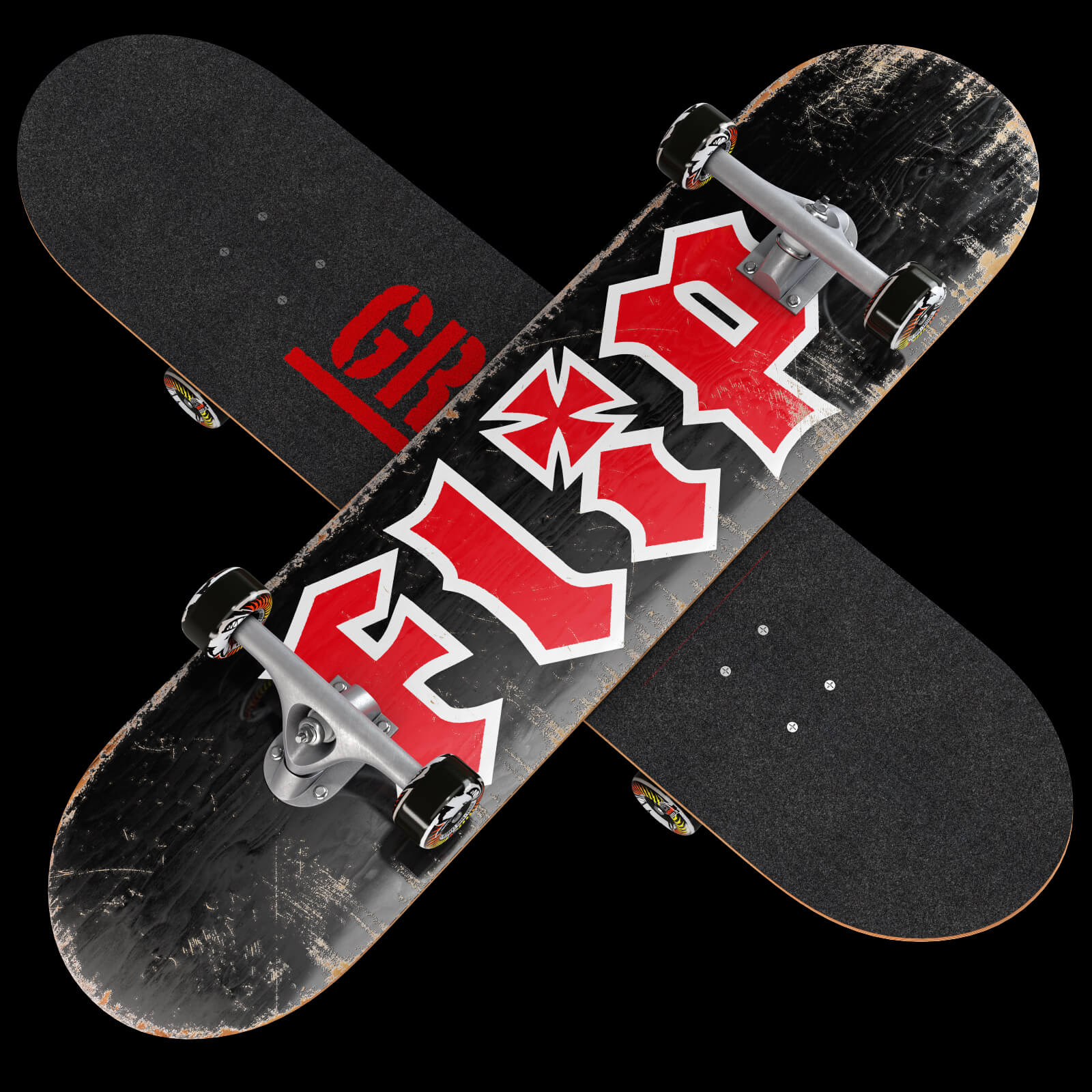 Skateboard Set 005 - 3D Model by sta_84