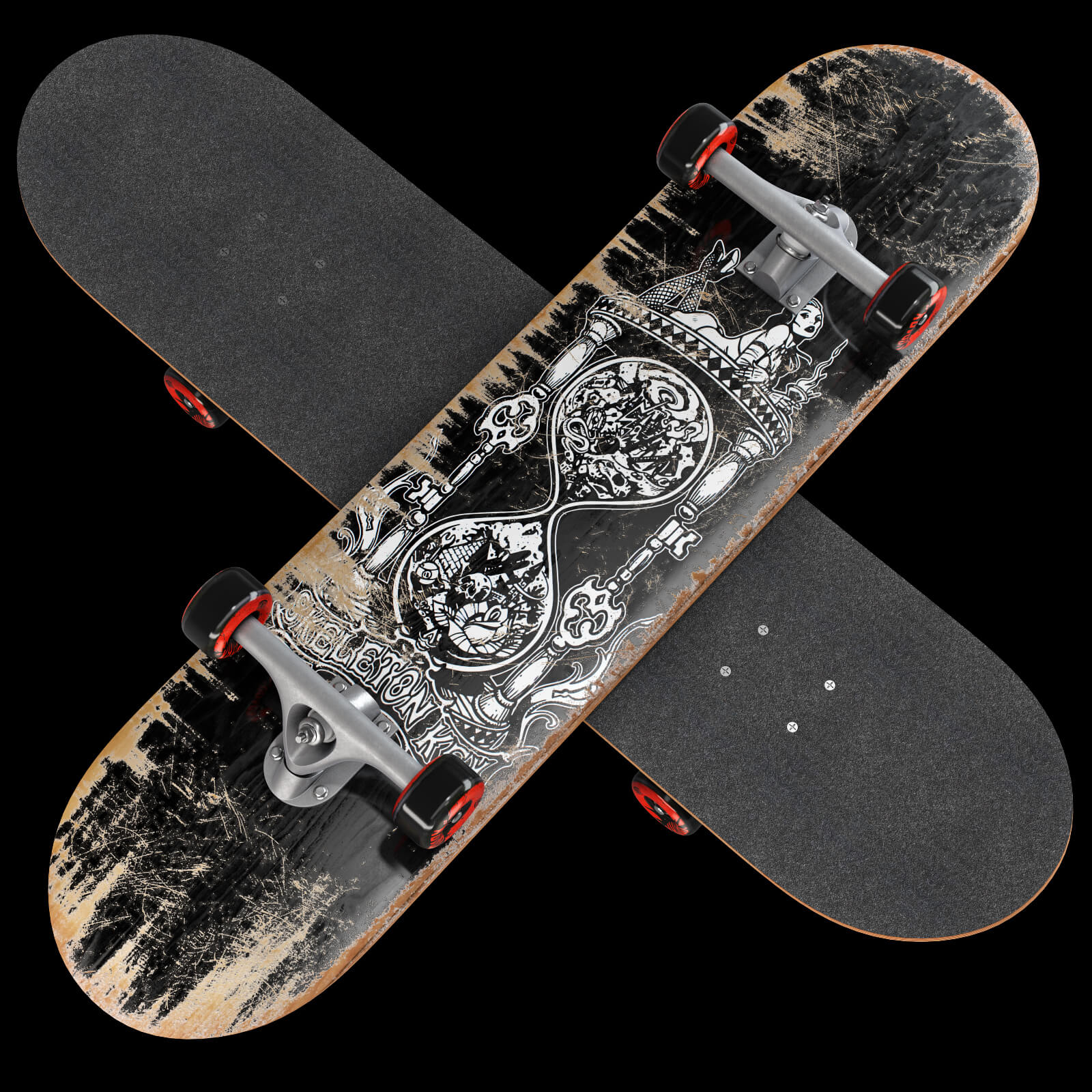 Skateboard Set 005 - 3D Model by sta_84