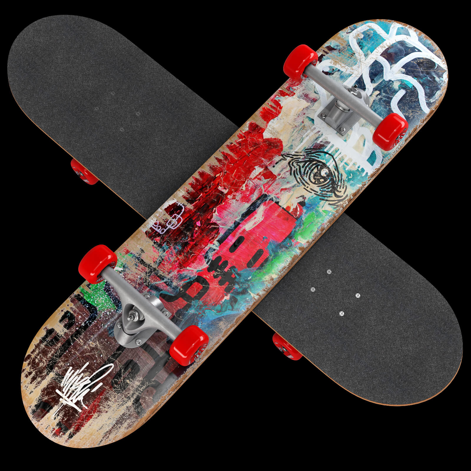 Skateboard Set 006 - 3D Model by sta_84