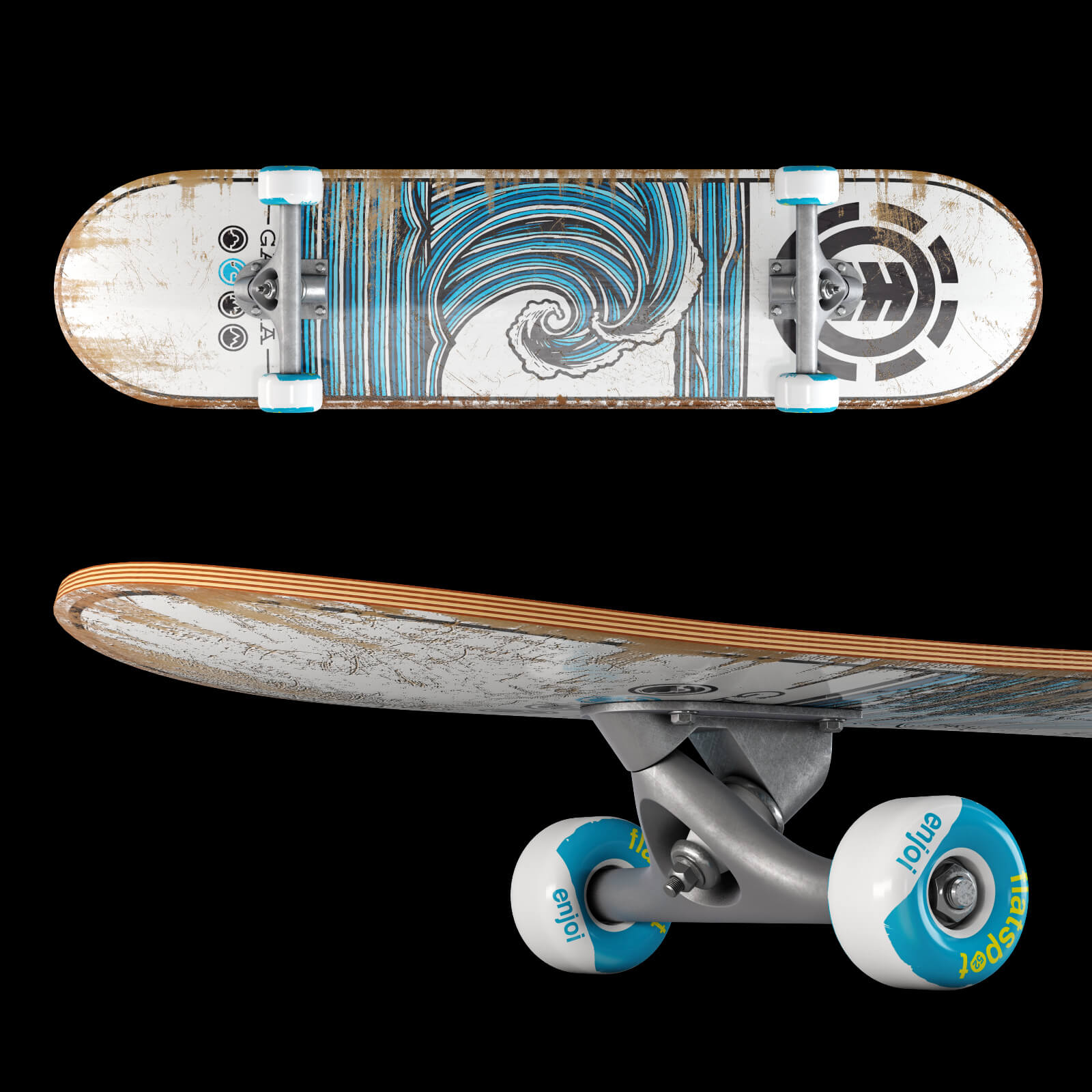 Skateboard Set 006 - 3D Model by sta_84