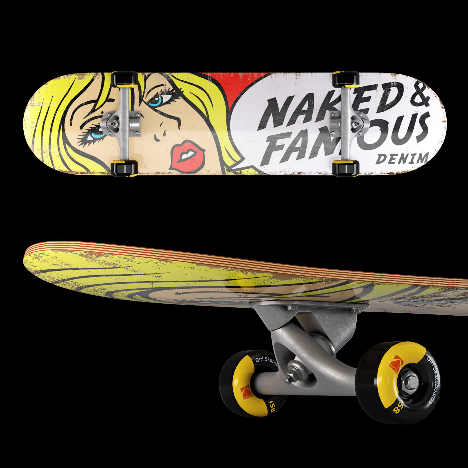 Skateboard Set 006 - 3D Model by sta_84