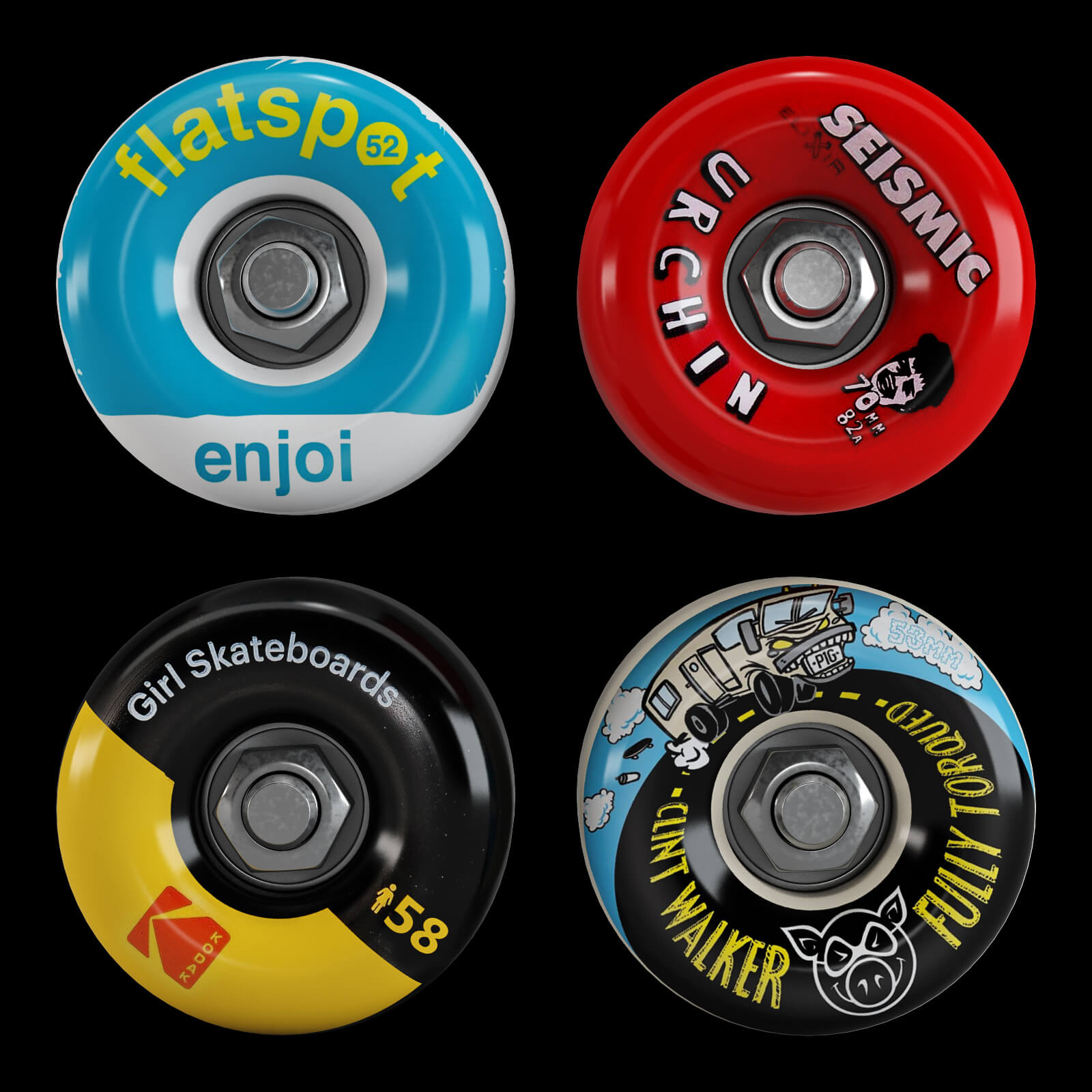 Skateboard Set 006 - 3D Model by sta_84