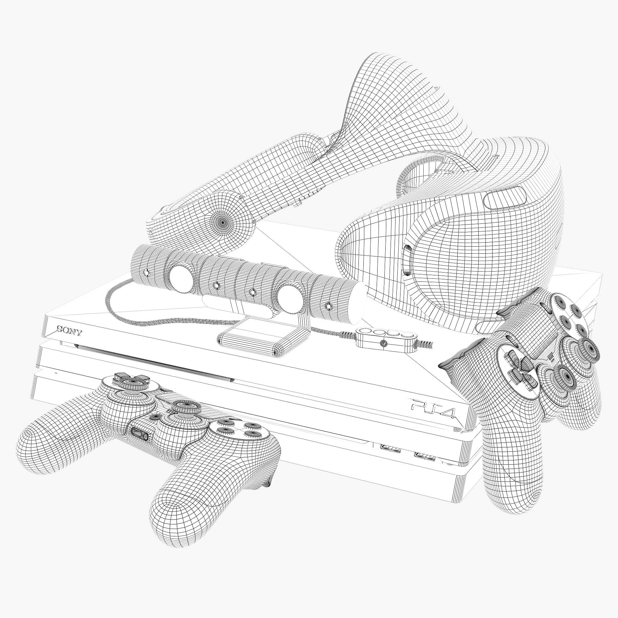Sony Playstation 4 Pro Set - 3D Model by sta_84