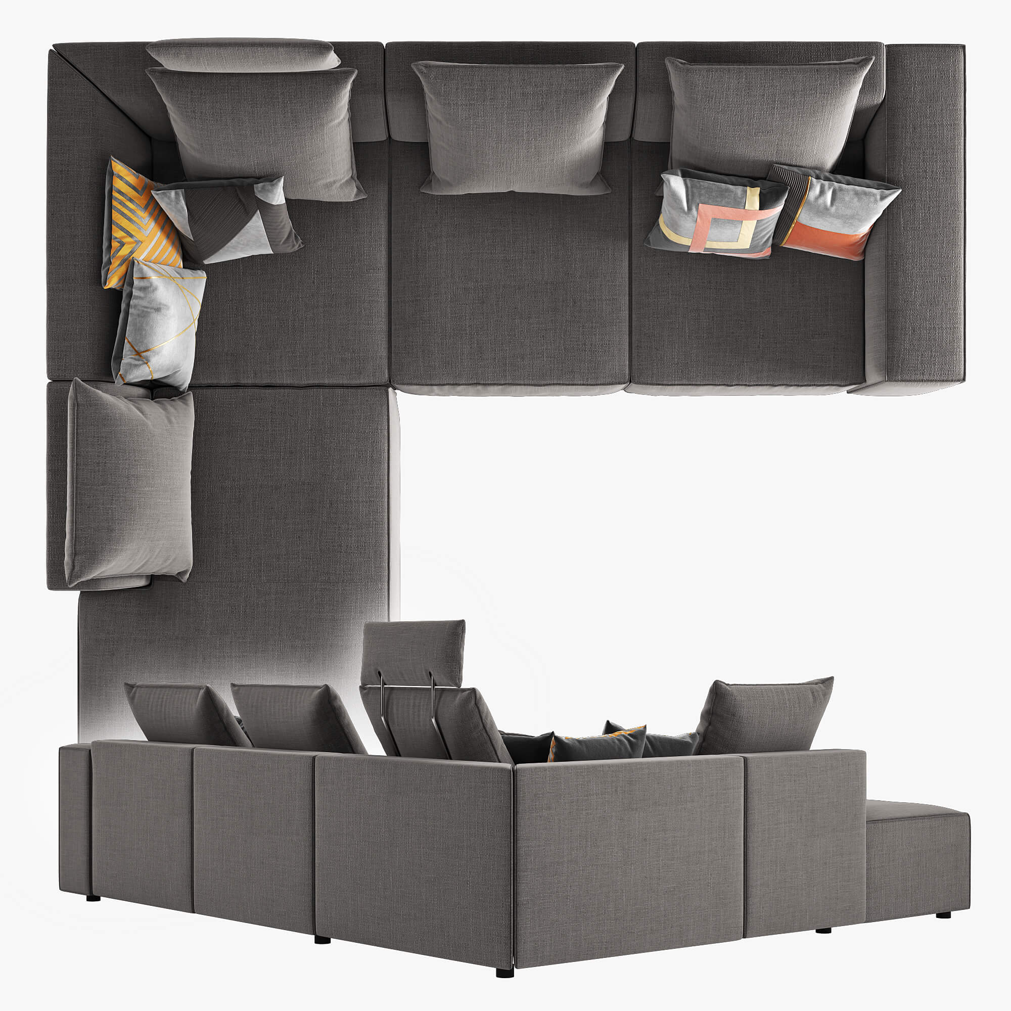 Theca Levane Large Sofa - 3D Model by sta_84