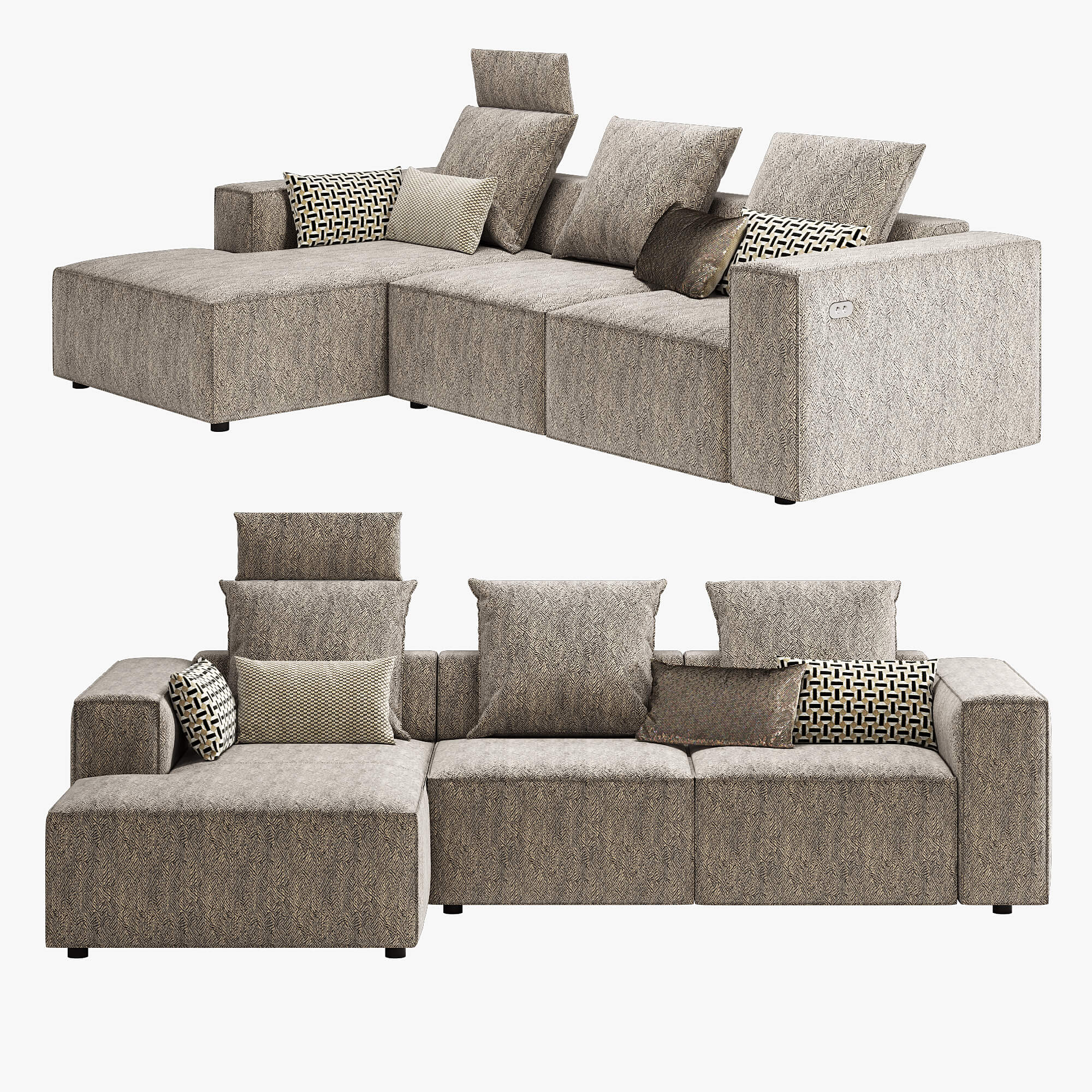 Theca Levane Medium Sofa - 3D Model by sta_84