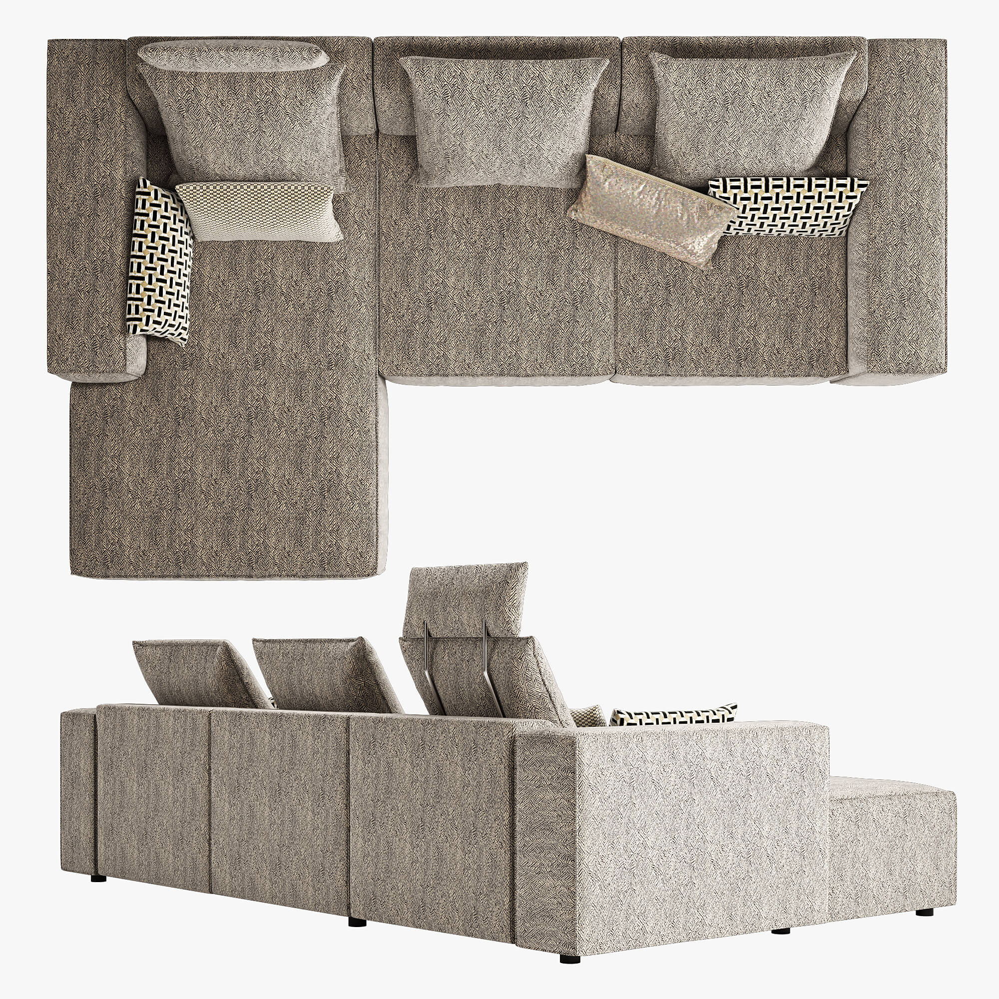 Theca Levane Medium Sofa - 3D Model by sta_84