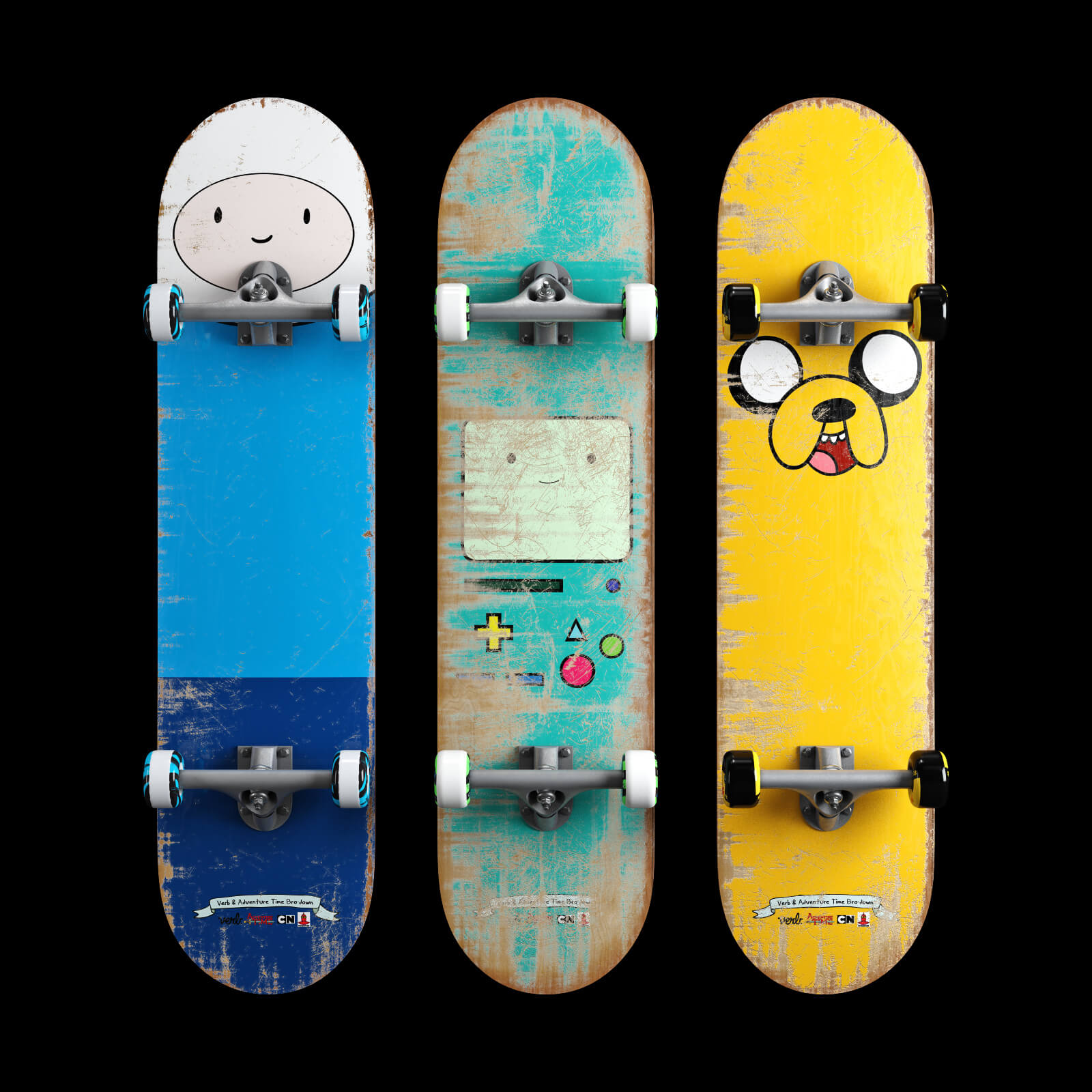 Verb Adventure Time Skateboard Set - 3D Model by sta_84