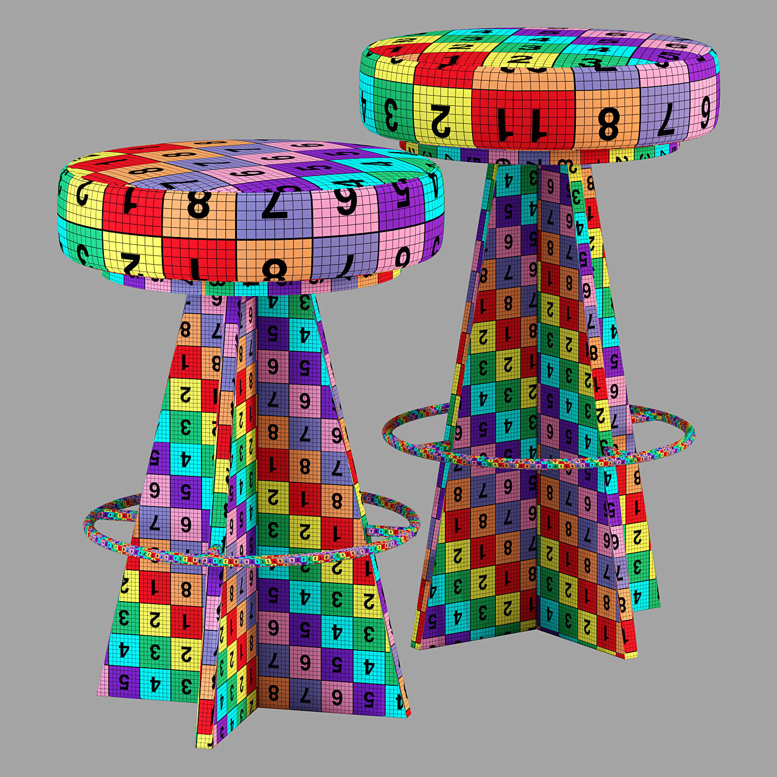 Westelm Eguzki Swivel Bar Counter Stools - 3D Model by sta_84