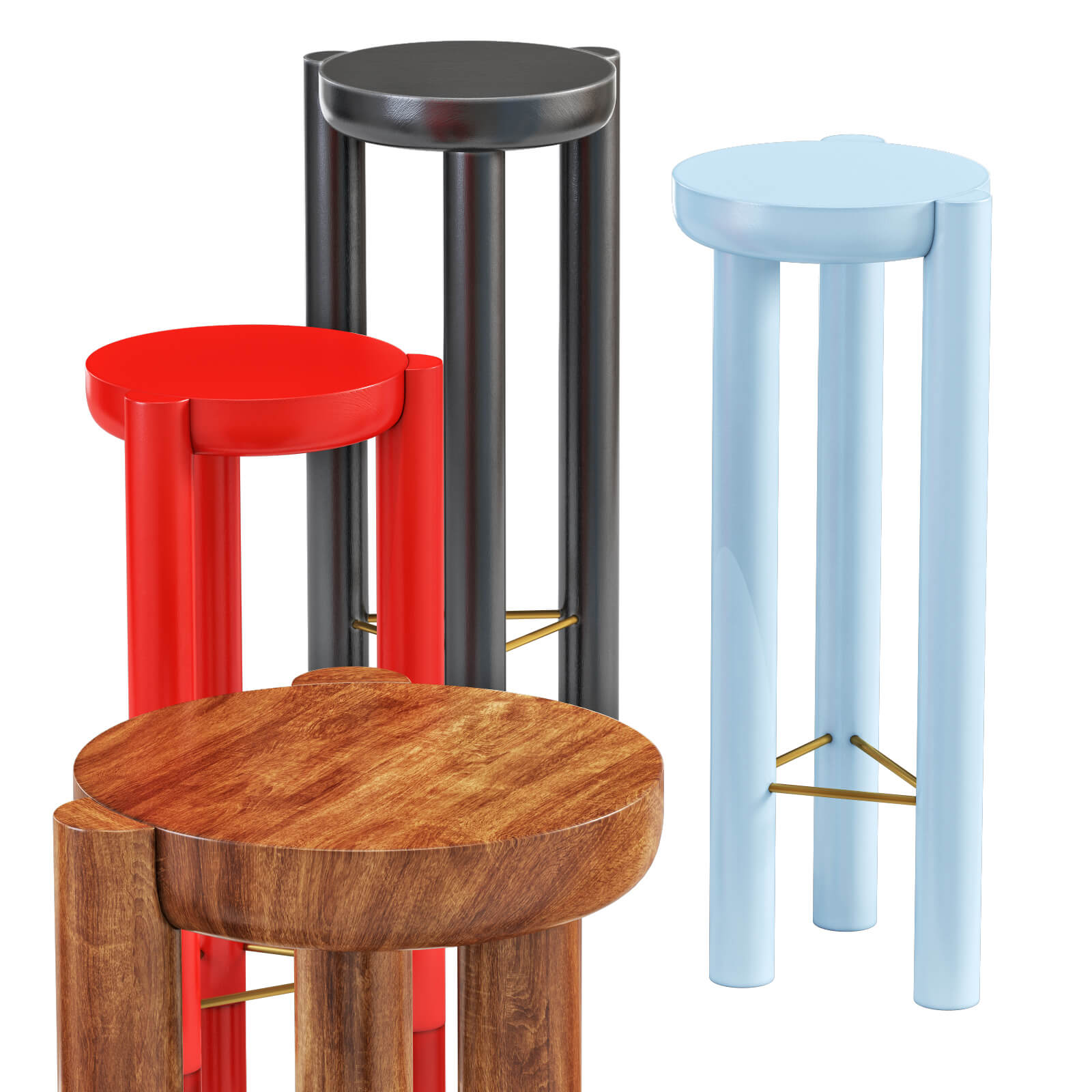 Yet Design Studio Pillar Bar Stool - 3D Model by sta_84