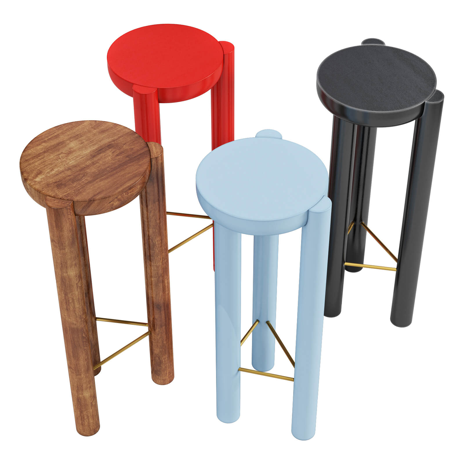 Yet Design Studio Pillar Bar Stool - 3D Model by sta_84