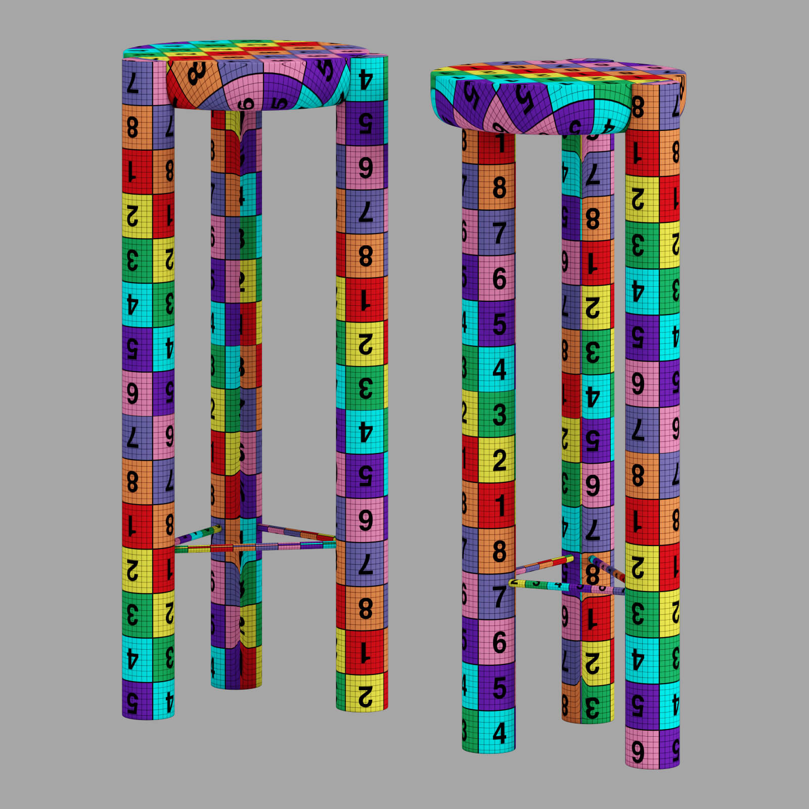 Yet Design Studio Pillar Bar Stool - 3D Model by sta_84