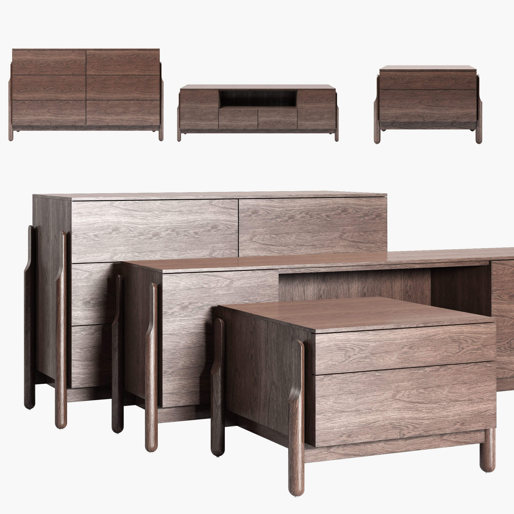 Zegen Ash Chest of Drawers Set - 3D Model by sta_84