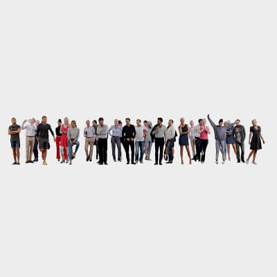 A Collection of People in Different Poses x 32 - 3D Model by Stalker2025