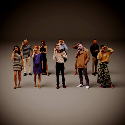 People with Phones X 10 03 - 3D Model by Stalker2025