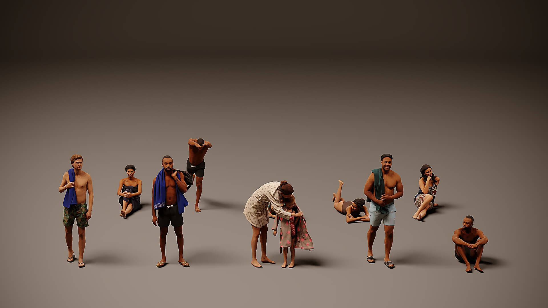 A Collection of Random People in Seated Poses - 3D Model by Stalker2025