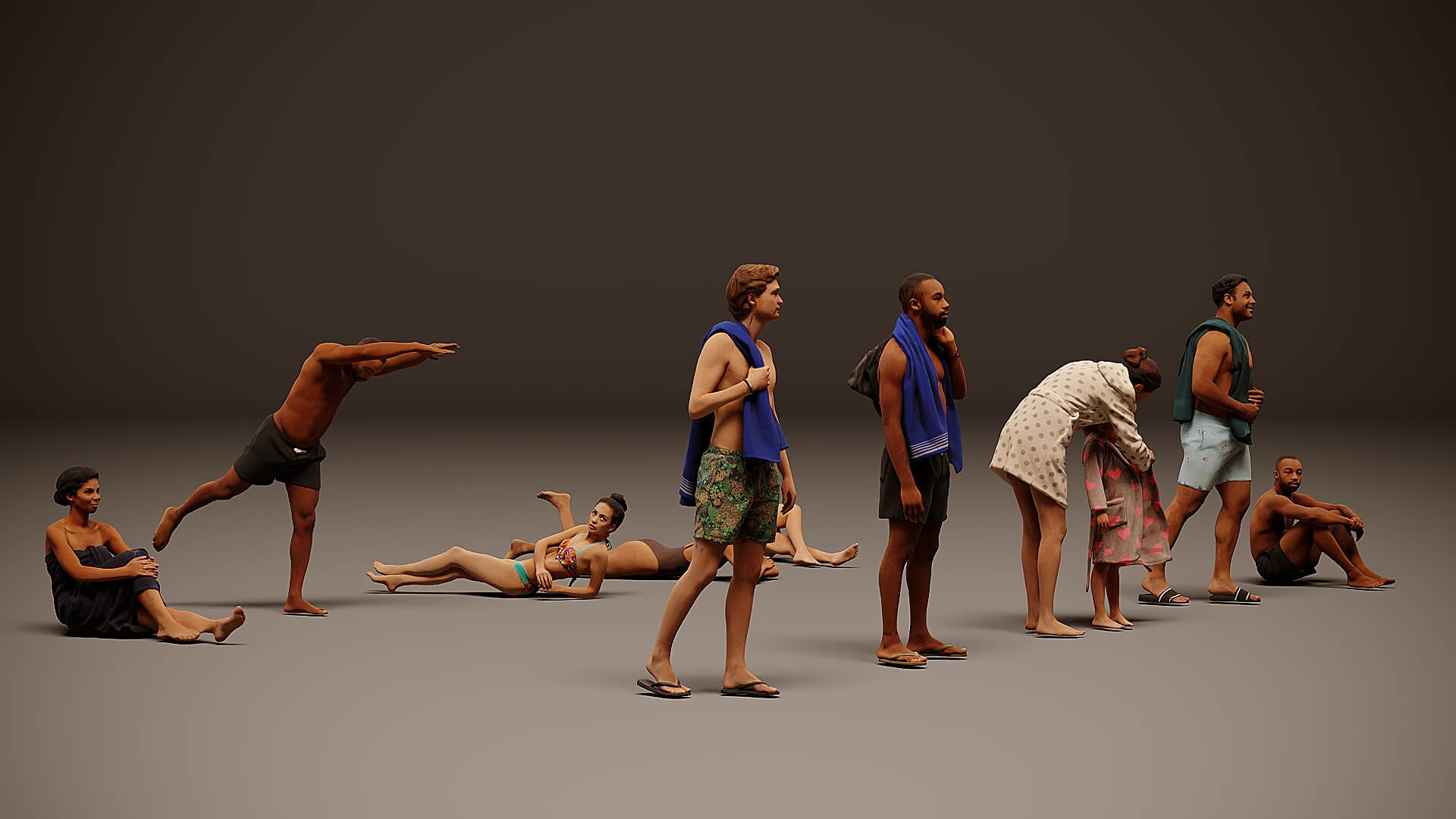 A Collection of Random People in Seated Poses - 3D Model by Stalker2025