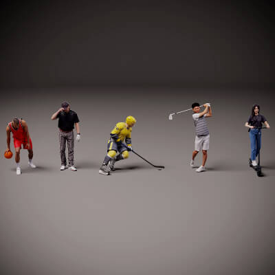 Collection of Athletes x 5 - 3D Model by Stalker2025