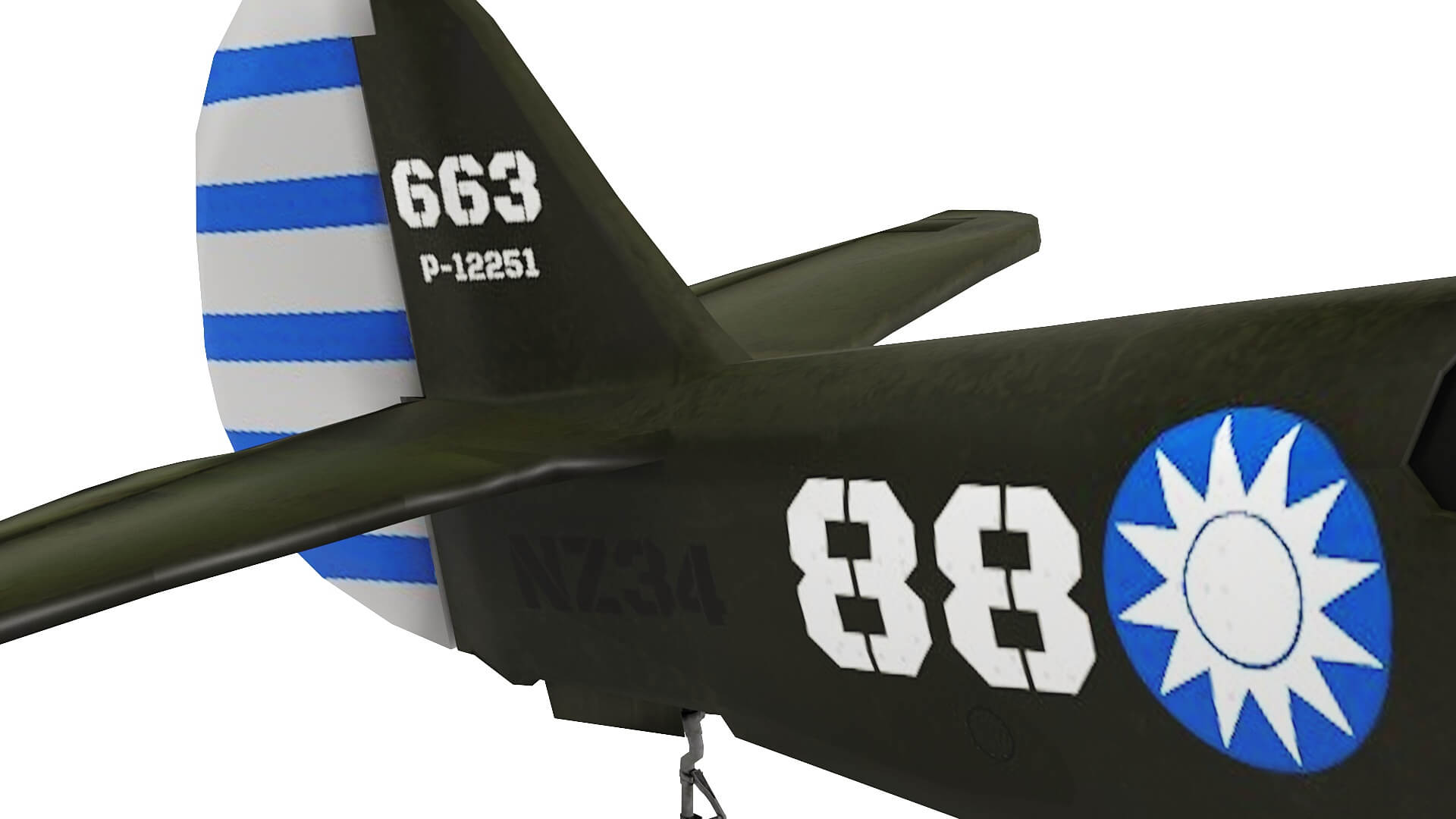 Curtis P-40 Airplane Low-Poly 3D Model by Stalker2025