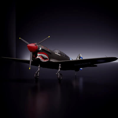 Curtiss P-40 Airplane 3D Model by Stalker2025