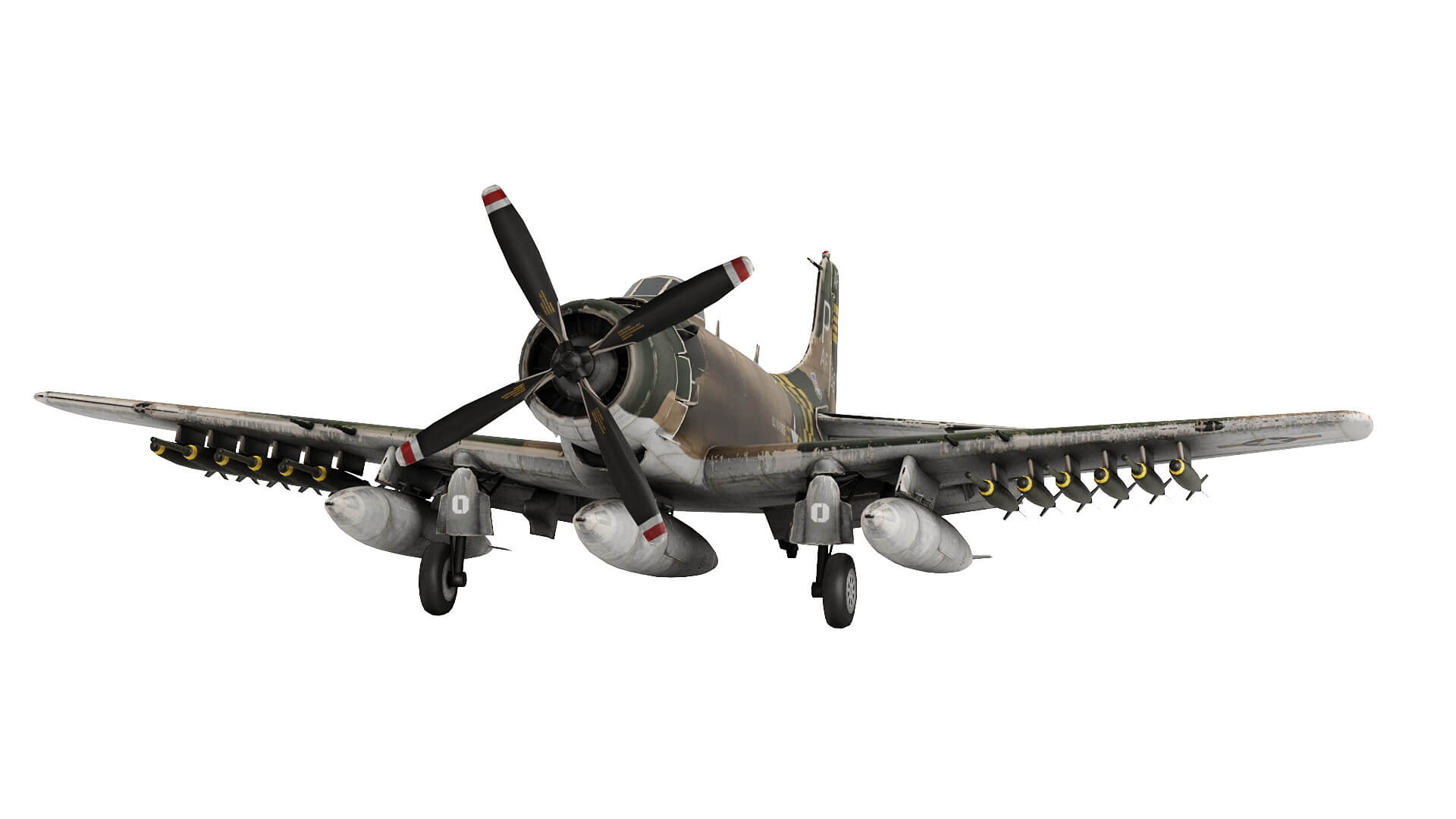 Douglas A-1 Skyraider Low-Poly 3D Model by Stalker2025