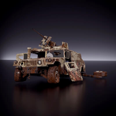 Hummer HMMWV Destroyed - 3D Model by Stalker2025