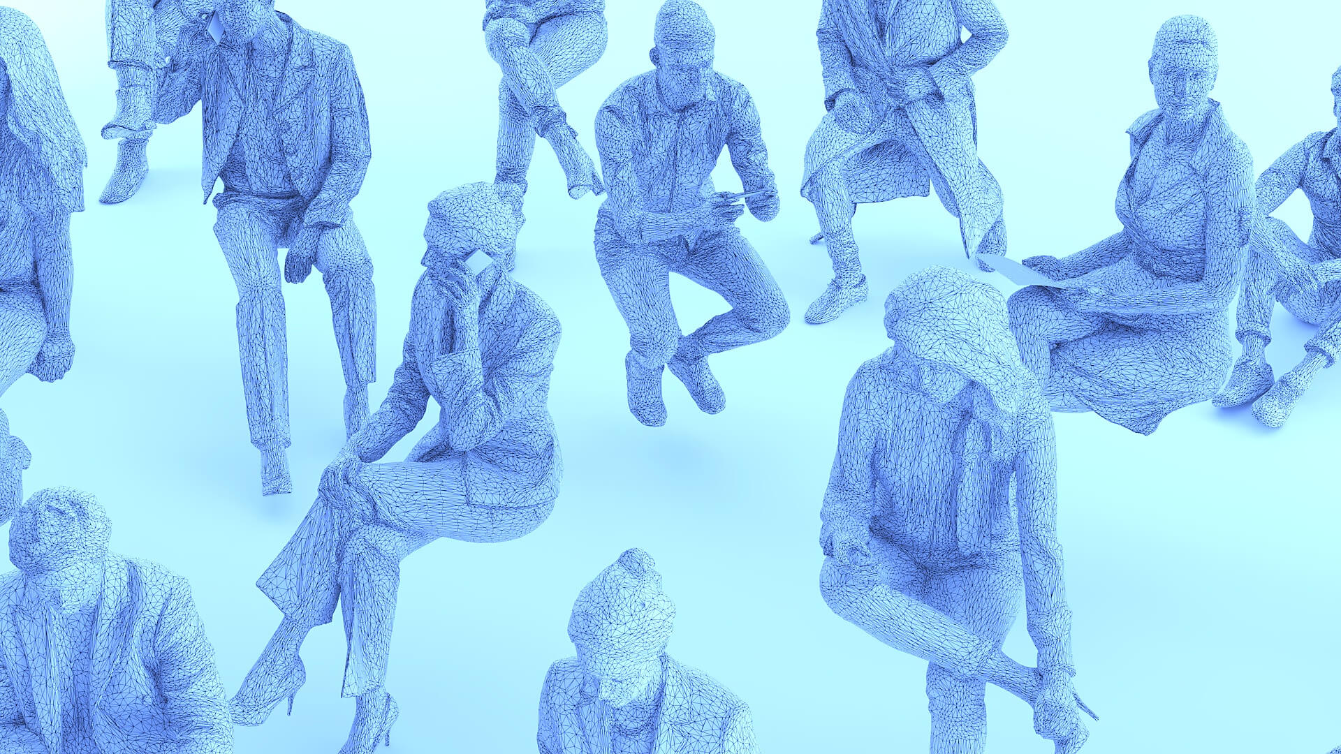 Sitting People 02 - Free 3D Model by Stalker2025
