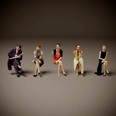 Sitting People X 5 05 - 3D Model by Stalker2025