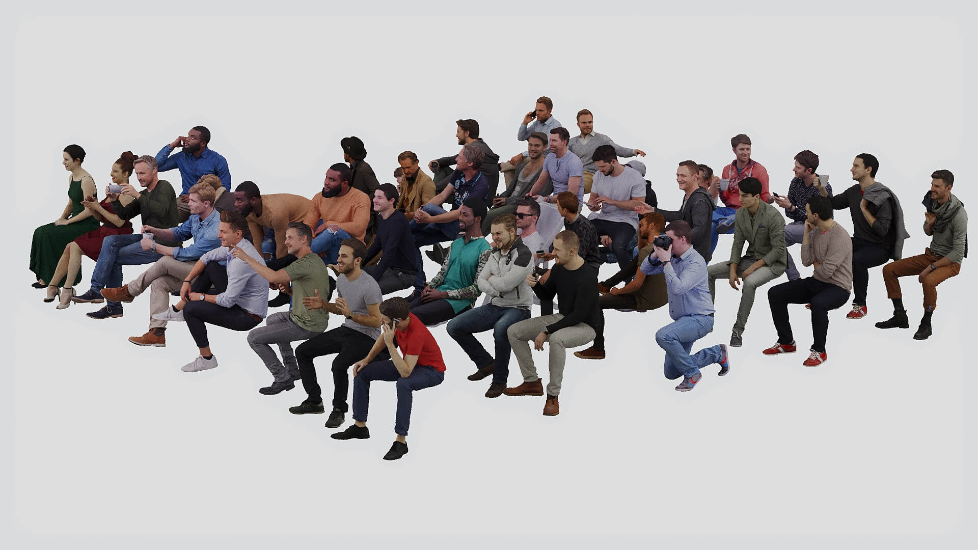 Sitting People - 3D Model by Stalker2025