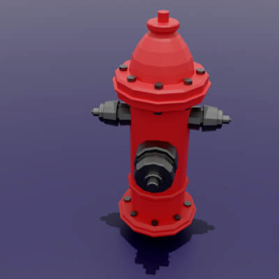 Low Poly Fire Hydrant Stylized City Game Asset Street Props - 3D Model ...