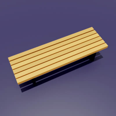 Low Poly Simple Bench – Game Ready Street Furniture - 3D Model by ...