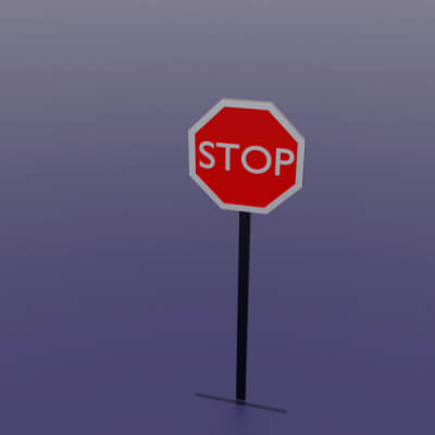 Low Poly Stop Sign Stylized Road Sign Asset Game Ready - 3D Model by ...