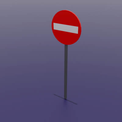 Low Poly Warning Road Sign Signals Game Ready Street Prop - 3D Model by ...