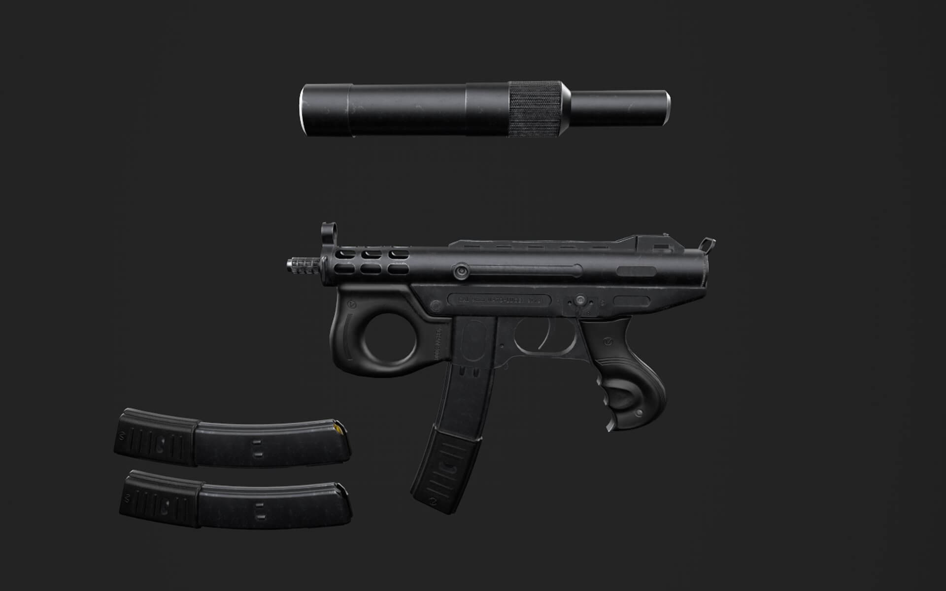 Agram 2000 Submachine Gun - Free 3D Model by stayalivedudexxx