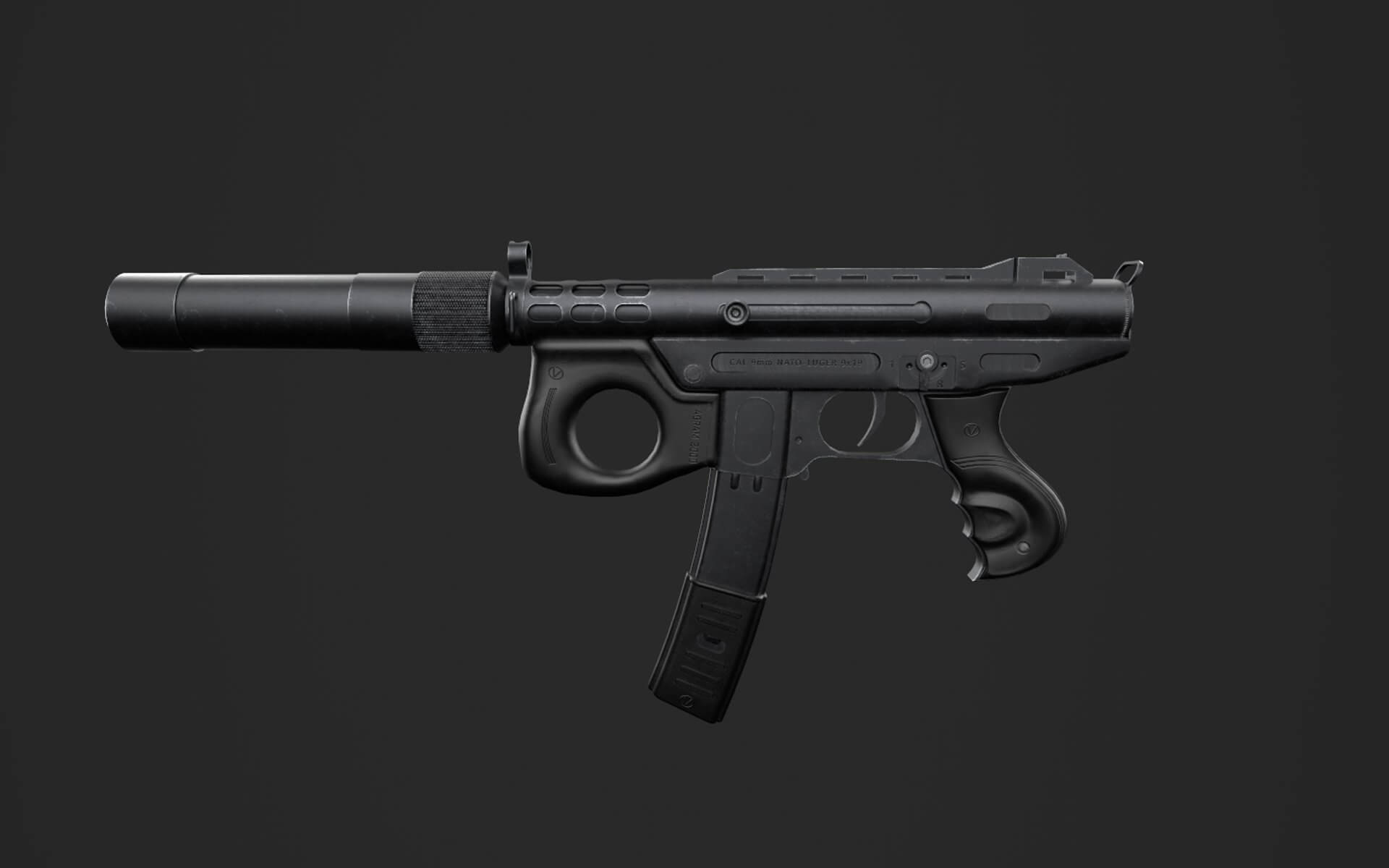 Agram 2000 Submachine Gun - Free 3D Model by stayalivedudexxx