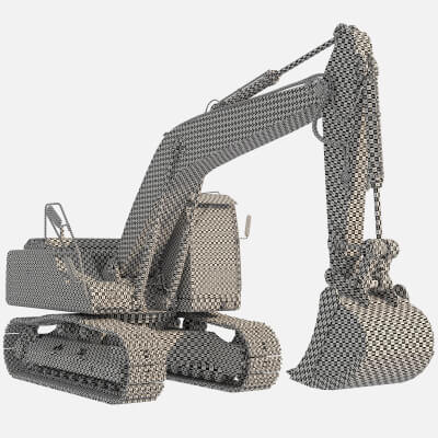 Excavator UVW Only - 3D Model by Stb3D