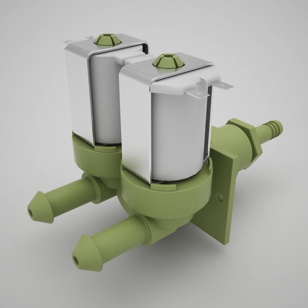 Solenoid Valve Block - Free 3D Model by Stb3D