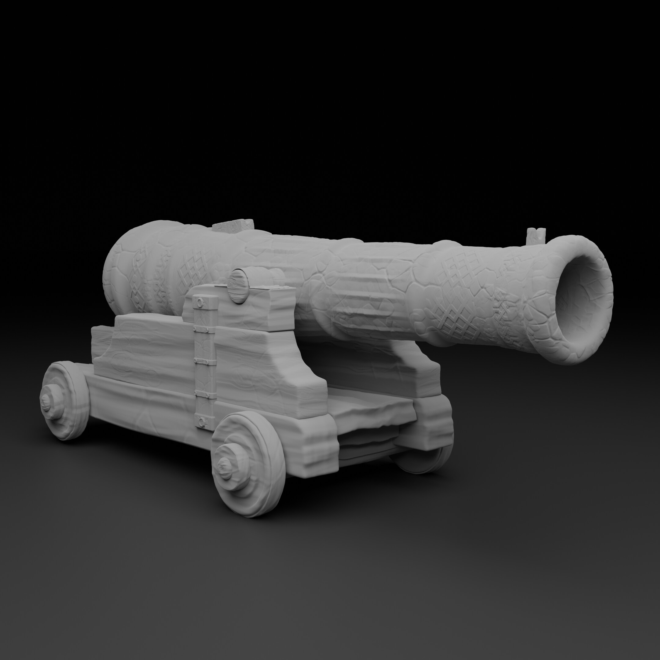 Snowy Naval Cannon 8K - 3D Model by StebaneVCT