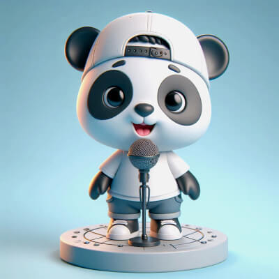 Adorable Panda Singer 3D Model - Optimized for 3D Print by StellarValor
