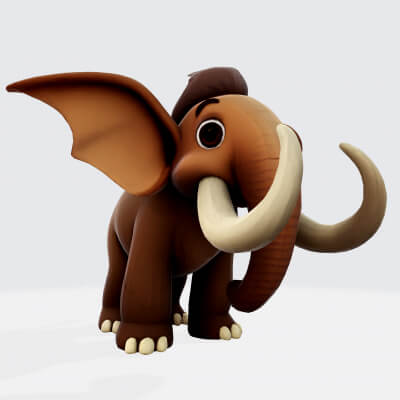 Mini Mammoth – Cute Cartoon 3D Model for Animation &am by StellarValor