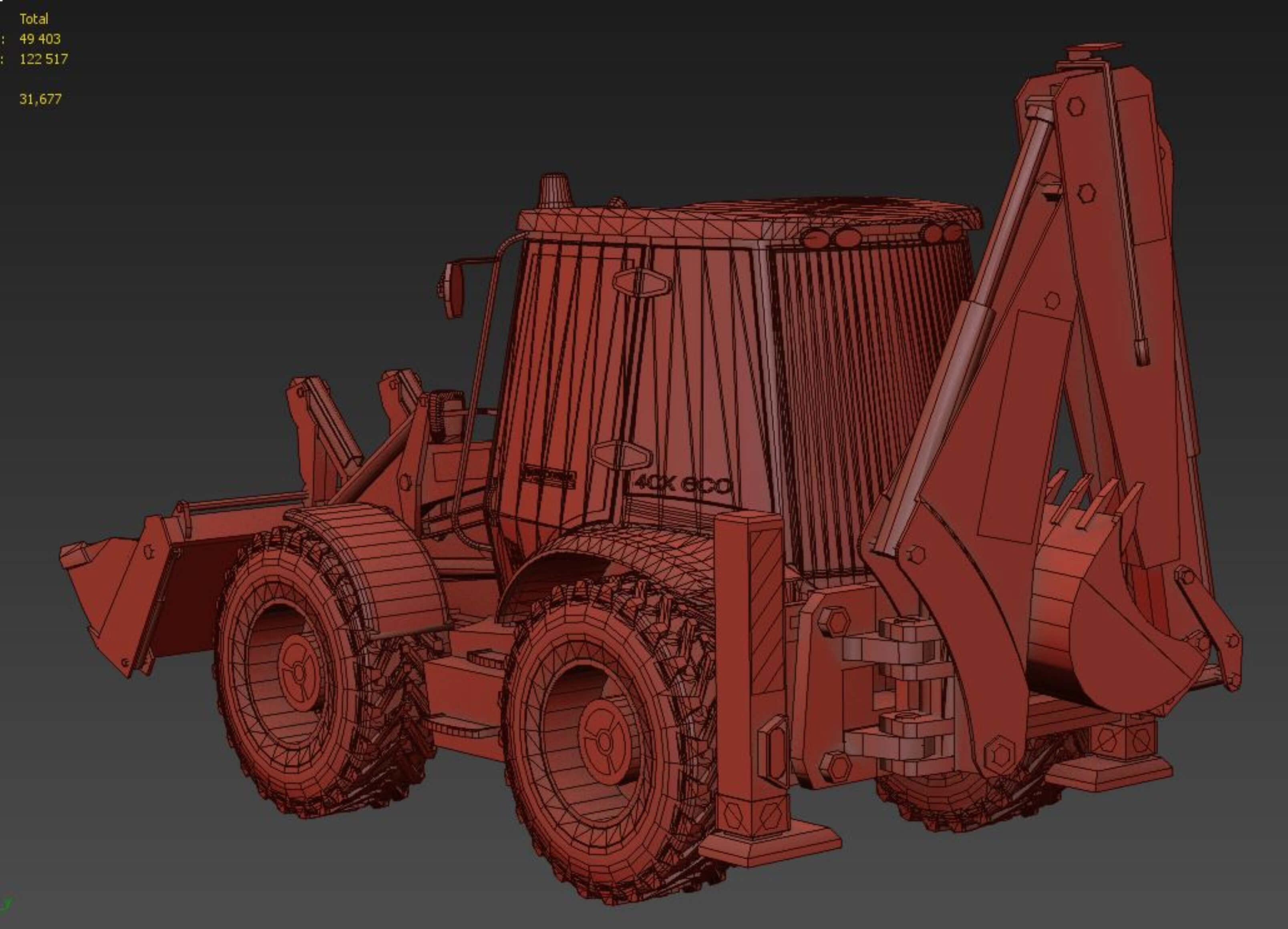 Backhoe JCB Loader - 3D Model by StellarValor