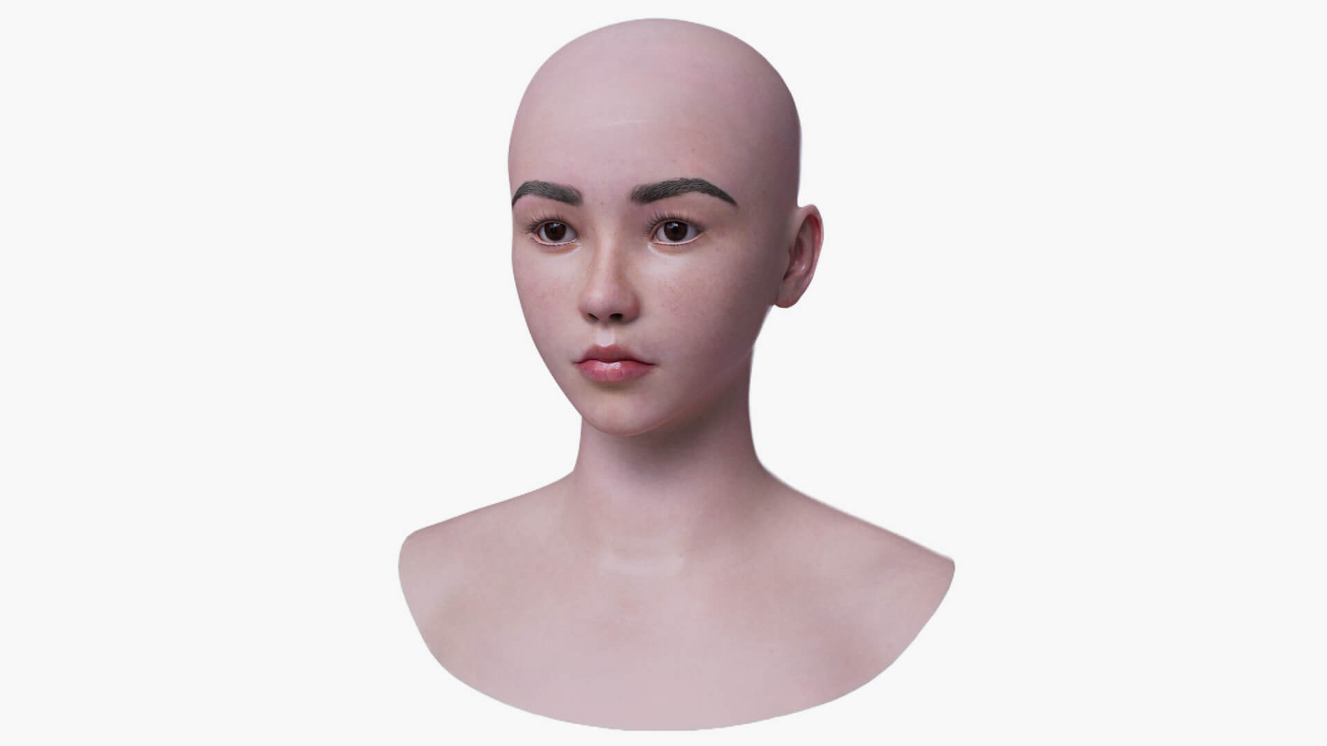 Asian Female Head Base Mesh Metahuman Topology V2 - 3D Model by ...