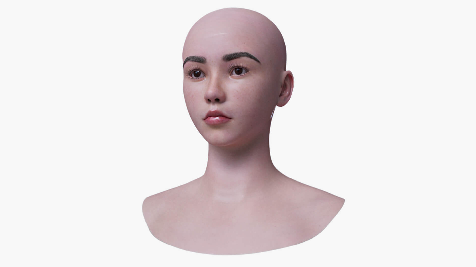 Asian Female Head Base Mesh Metahuman Topology V2 - 3D Model by ...
