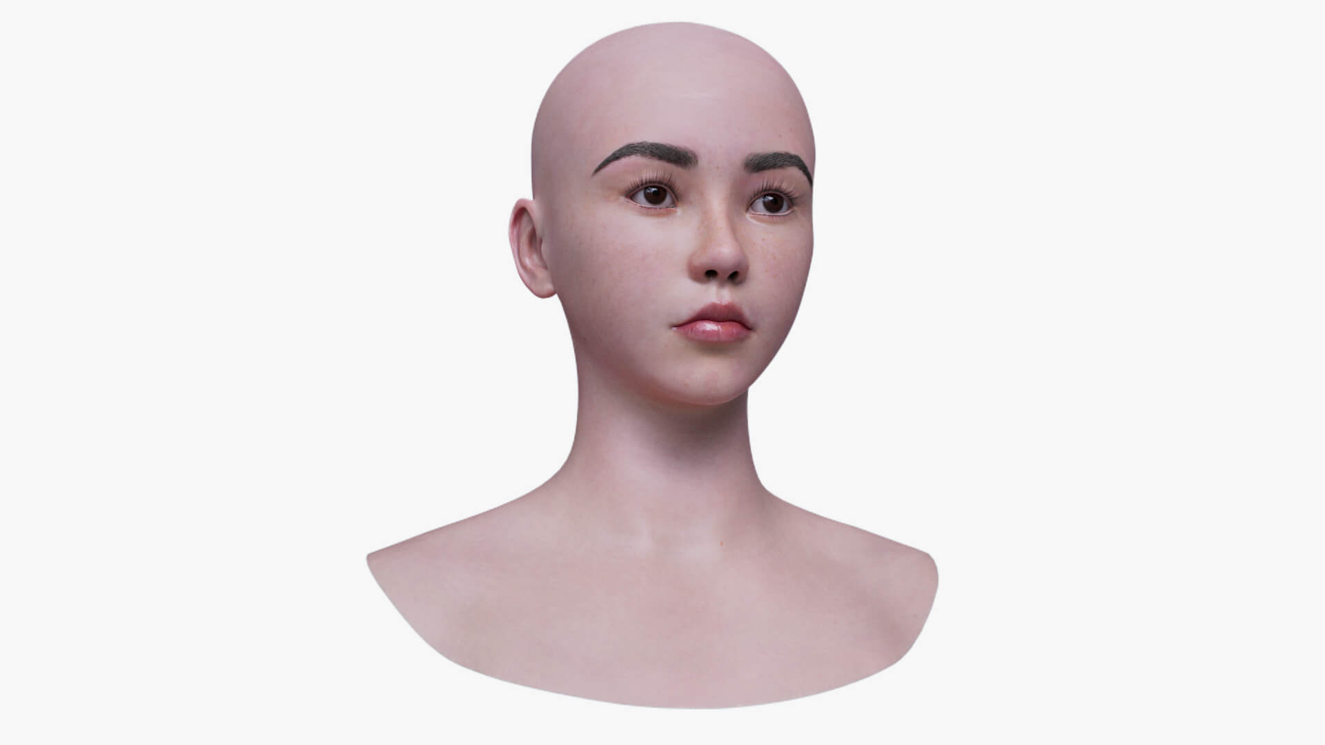 Asian Female Head Base Mesh Metahuman Topology V2 - 3D Model by ...