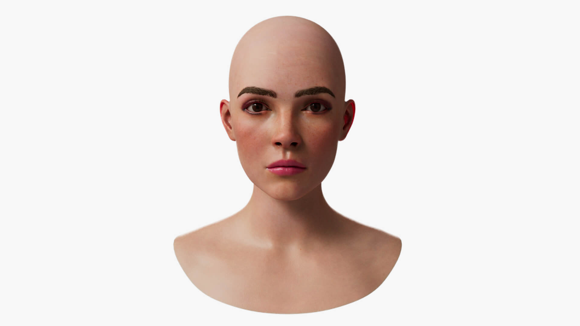 Caucasian Female Head Base Mesh Metahuman Topology V2 - 3D Model by ...