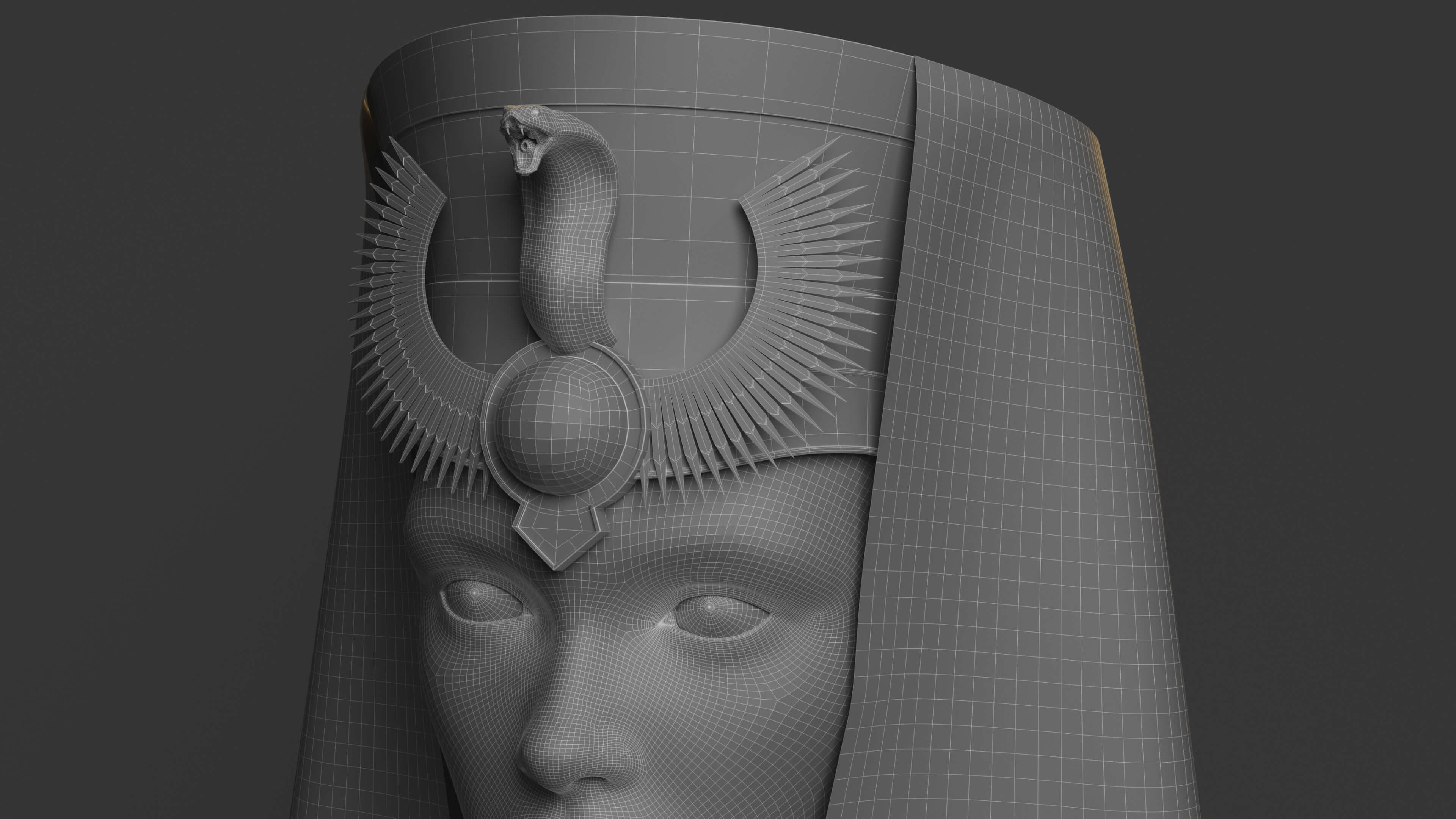 Egyptian Female Character Head Mesh - 3D Model by stepharamburu