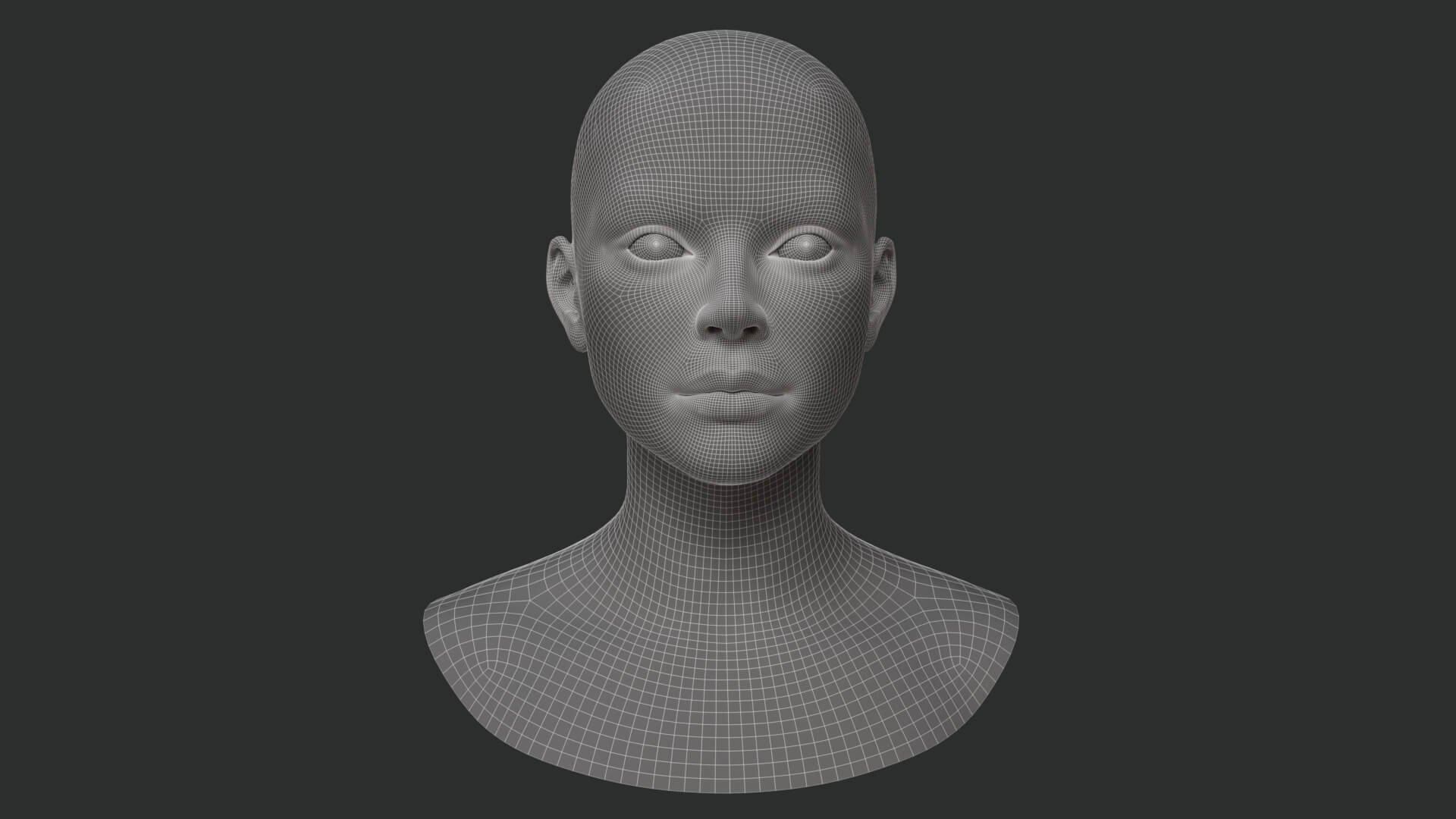 Female Head Mesh With Unreal Metahuman Topology V3 - 3D Model by ...