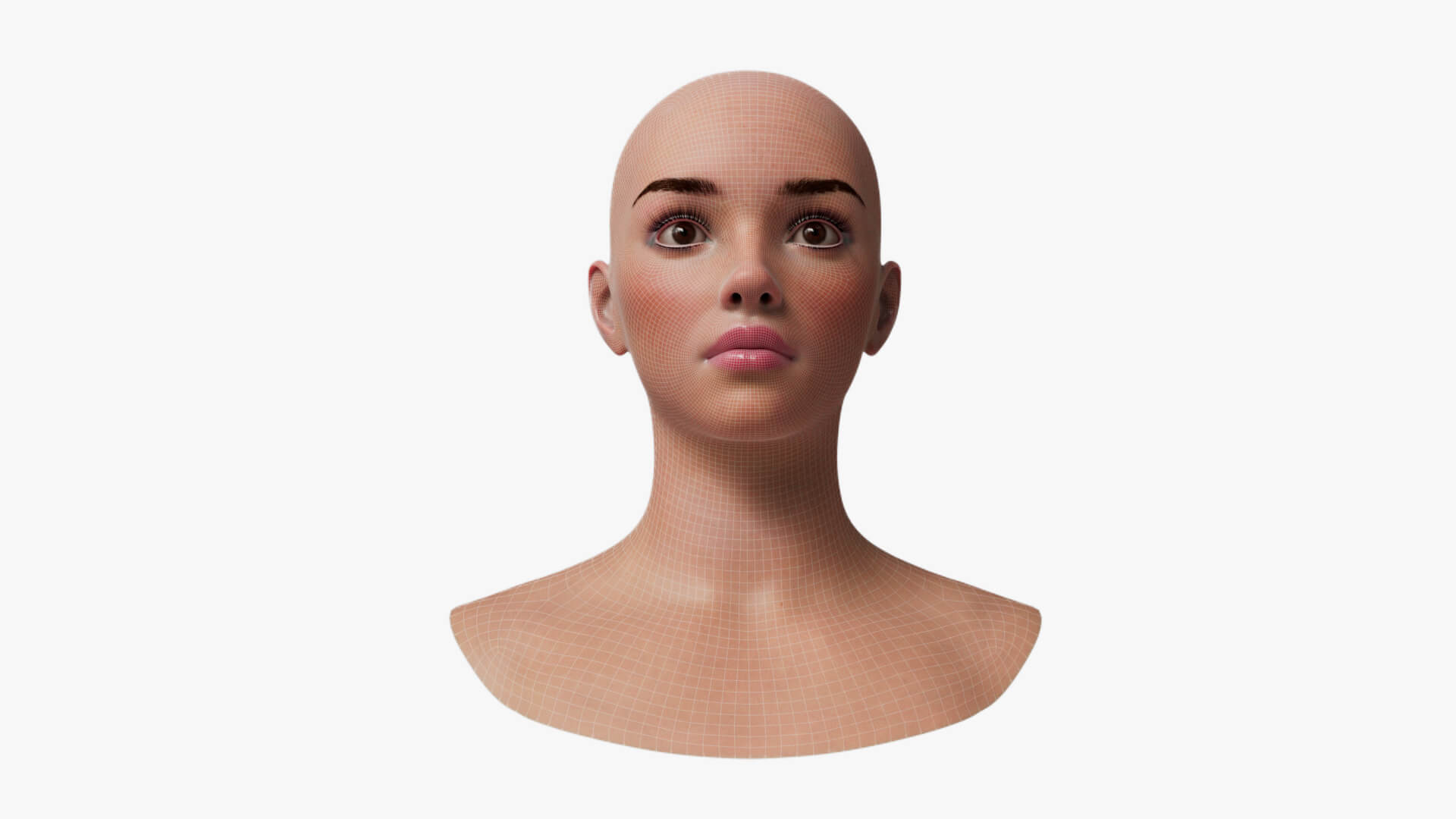 Female Head Mesh With Unreal Metahuman Topology V1 - 3D Model by stepharamburu