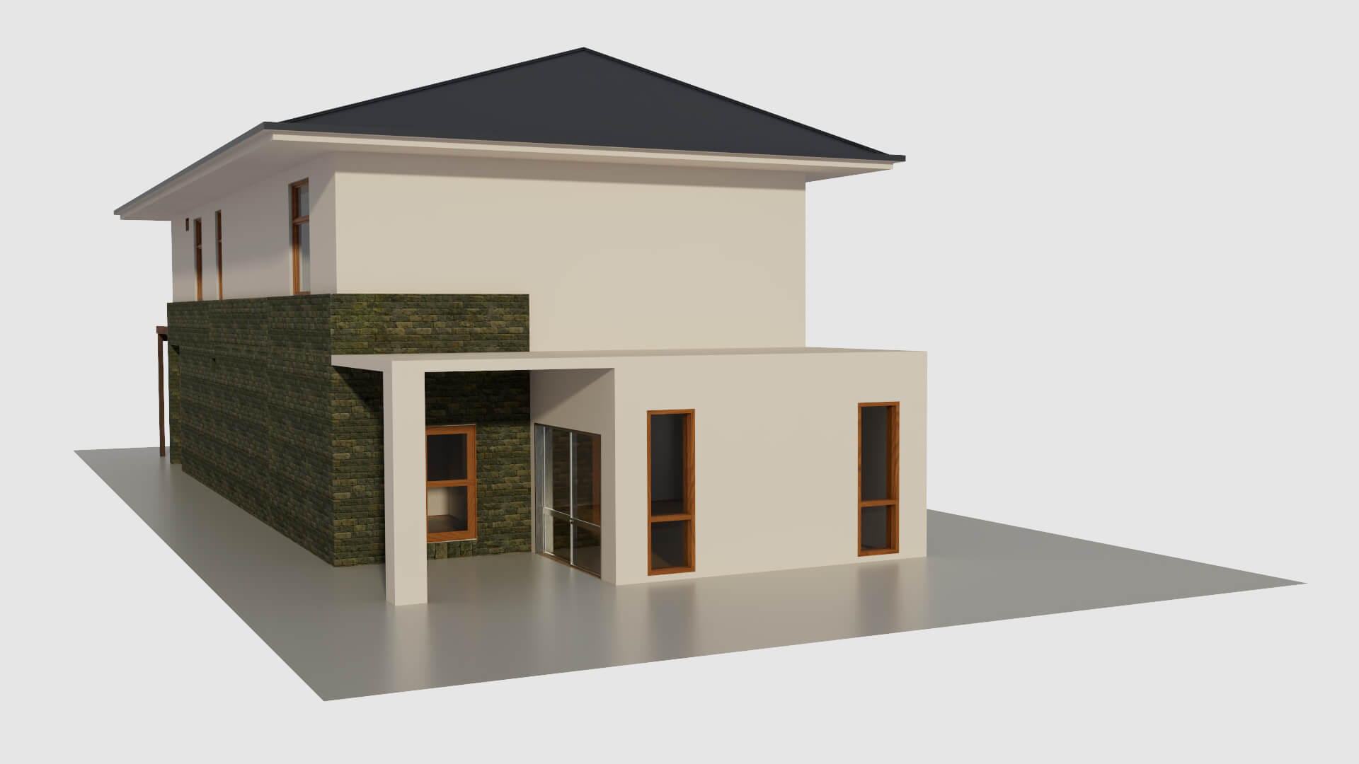 Two-Story House 3D Model for Simulation Visualization PBR by stepharamburu