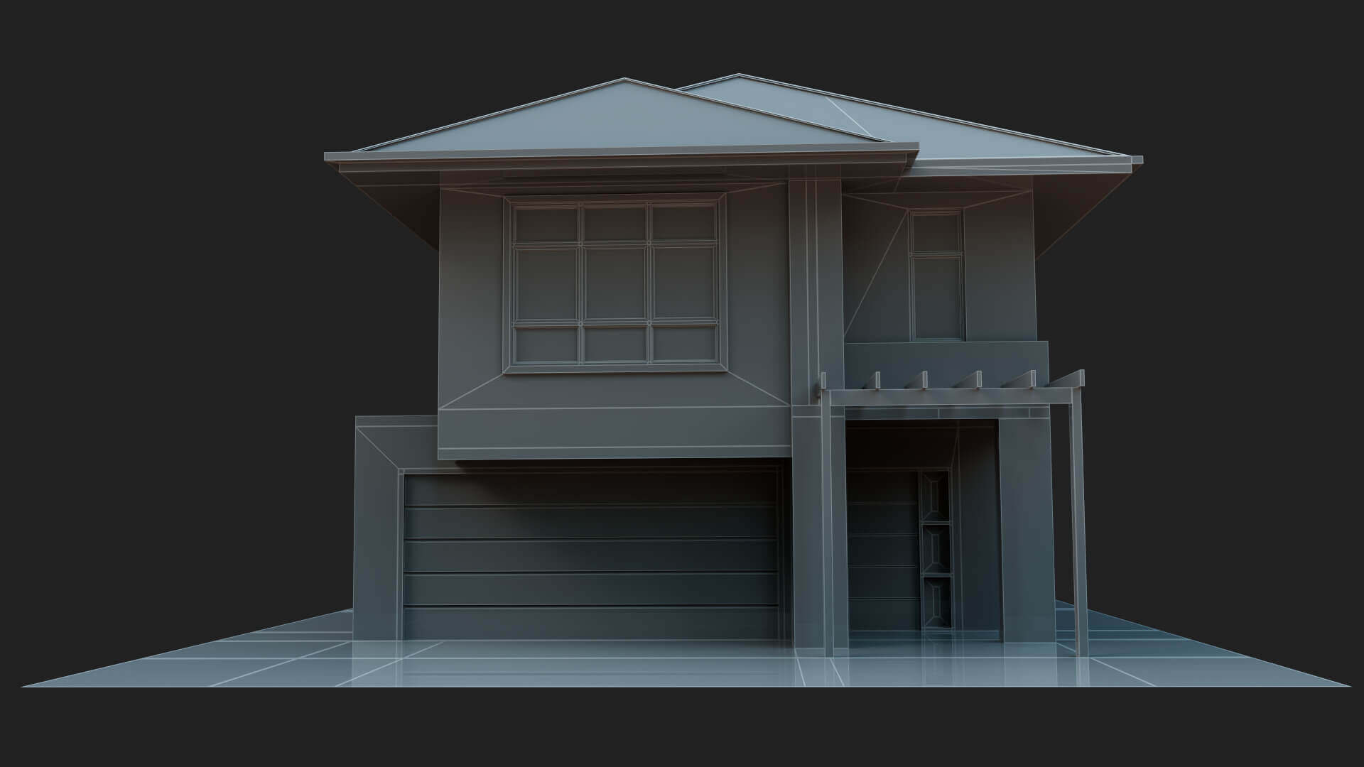 Two-Story House 3D Model for Simulation Visualization PBR by stepharamburu